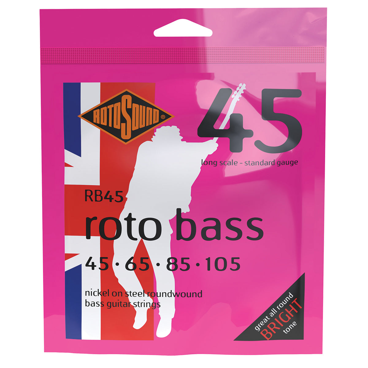 Rotosound RB45 Roto Bass Nickel on Steel Roundwound Strings Standard G ...