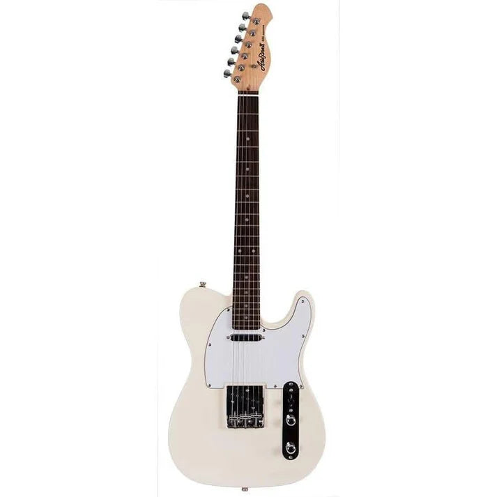 Aria Pro II TEG-Series Electric Guitar in Ivory with White Pickguard ...